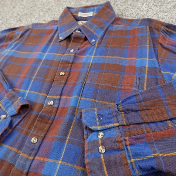 jcpenney | Shirts | Vtg Jc Penney Shirt Mens Lt Blue Brown Plaid ...